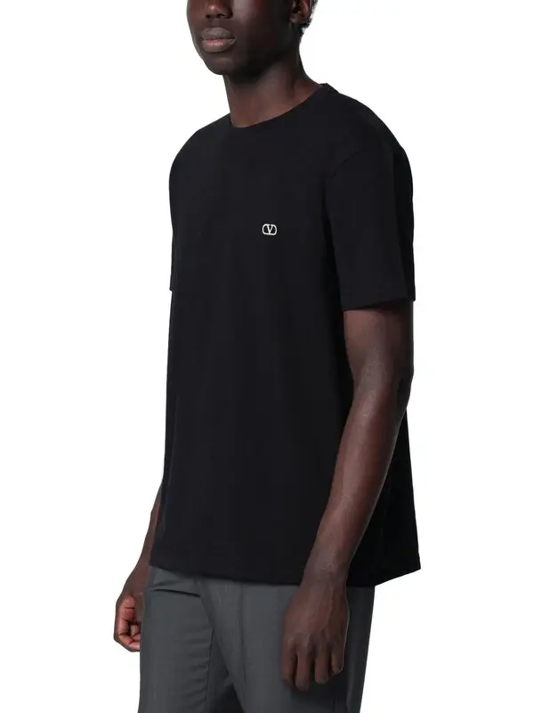 Valentino Garavani Regular Fit T-shirt With Vltn Print - Nero