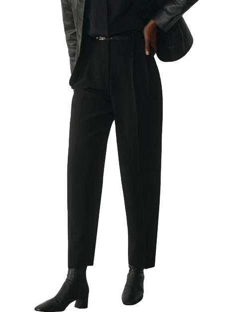 The Fold Siena Barrel Ankle-grazer Trousers - Black