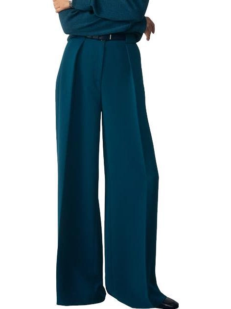 The Fold High-rise Palazzo Trousers Wide-leg Maxi - Blue