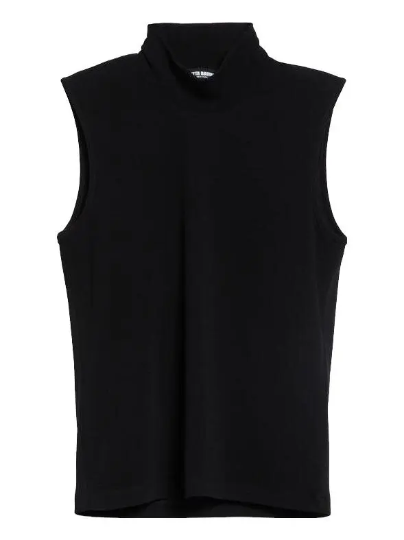 MELITTA BAUMEISTER Mock Neck Sleeveless Top - Black