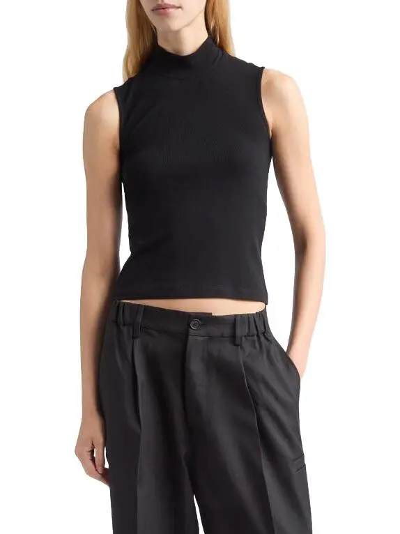 MELITTA BAUMEISTER Mock Neck Sleeveless Top - Black