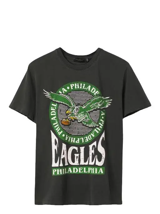 Junk Food Philadelphia Eagles Crest Cotton Graphic T-shirt - True Black
