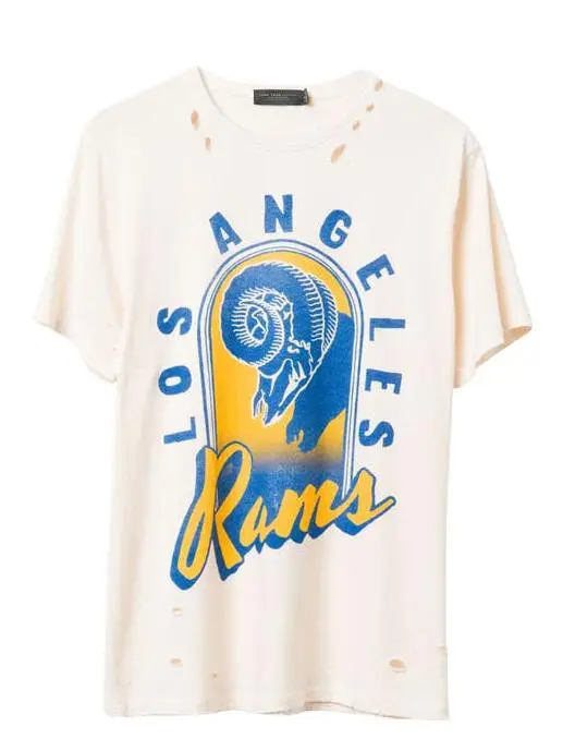 Junk Food Los Angeles Rams Cotton Graphic T-shirt - Birch