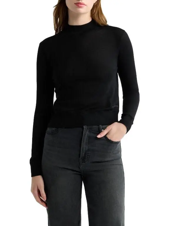 Rag & Bone Alba Mock Neck Wool Sweater - Black