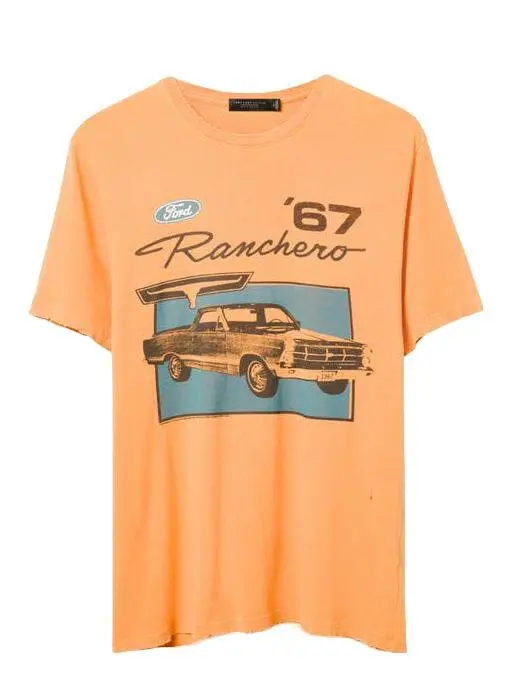Junk Food Ford Ranchero '67 Cotton Graphic T-shirt - Copper Tan