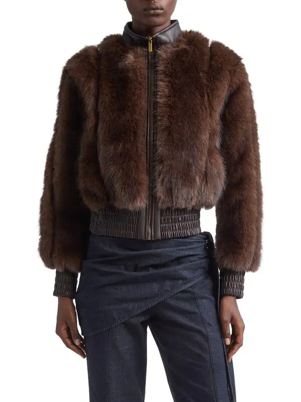 Zimmermann Valiant Faux Fur Jacket - Brown