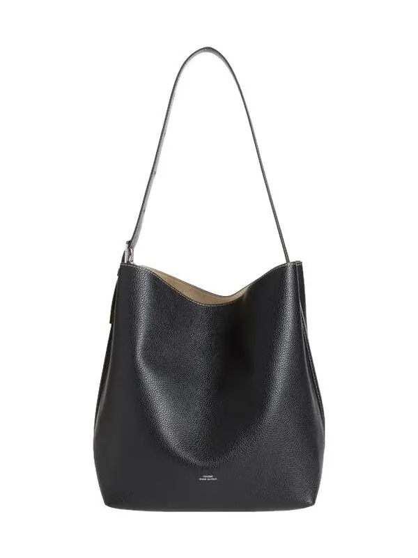 TOTEME Medium Belted Leather Hobo Bag - Black