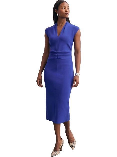 The Fold Sculpted Contour Midi Dress - Blue