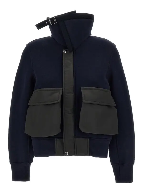 Sacai Giubbotto Ibrido Sponge Sweat Blouson - Blu