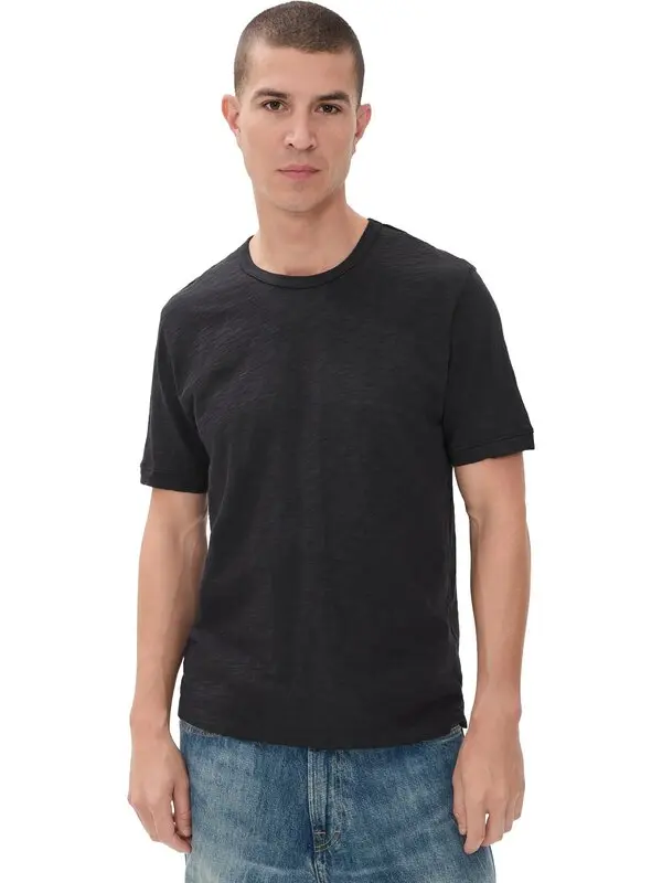 ALEX MILL Standard T-shirt In Slub Cotton - Black
