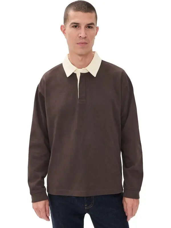 FRAME Rugby Polo Shirt - Deep Brown