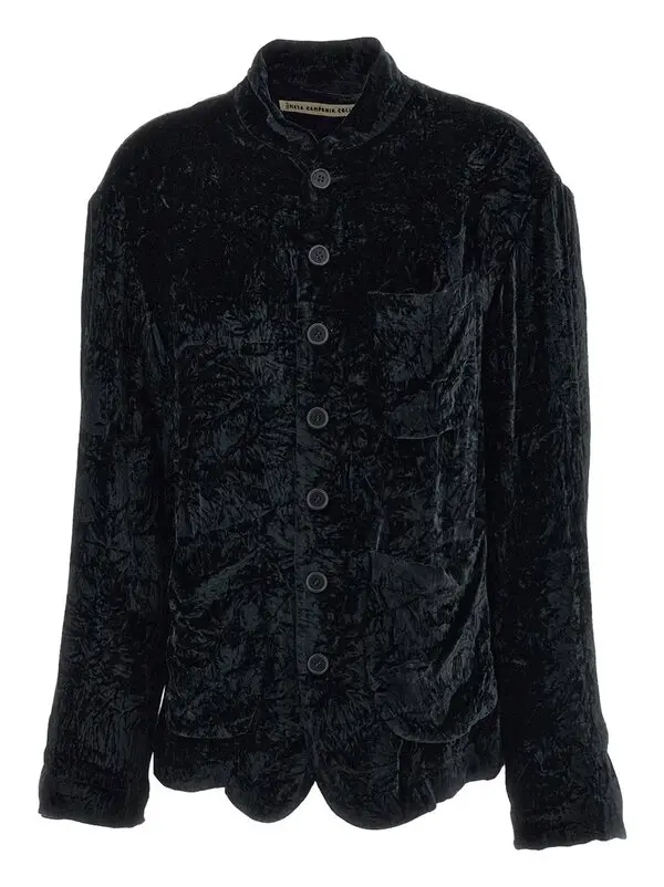 META CAMPANIA COLLECTIVE Giacca Camicia Julian In Velluto - Nero