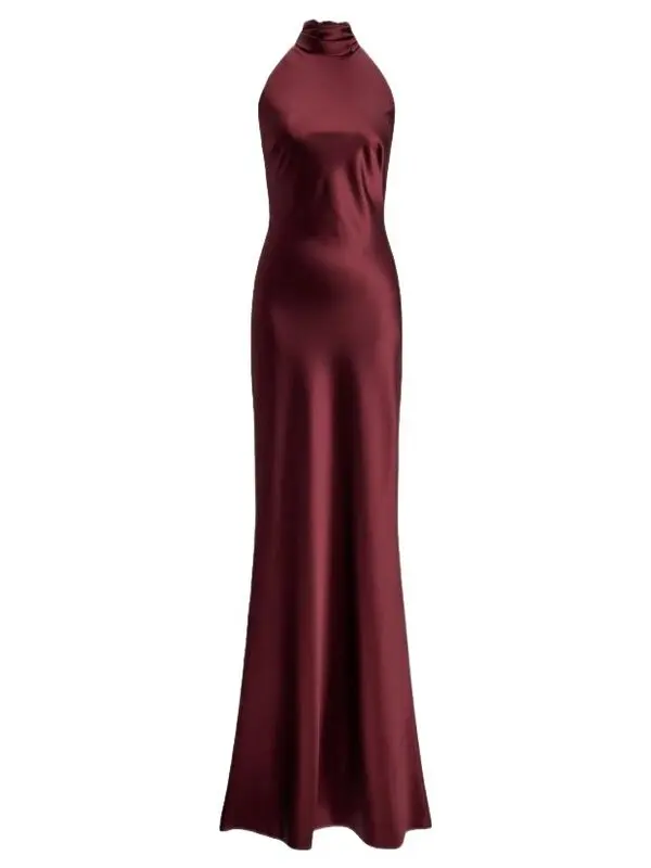 Ralph Lauren Bow-detail Halterneck Dress - Brown