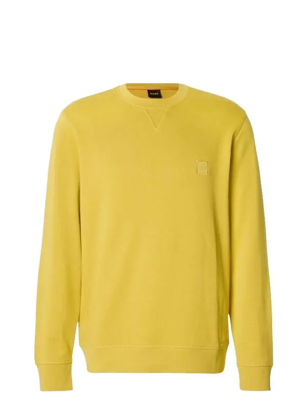 Hugo Boss Square-patch Crew-neck Sweatshirt - Yellow