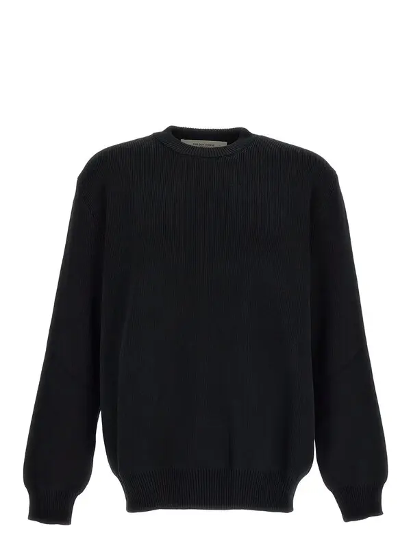 GOLDEN GOOSE Maglione Girocollo In Cotone Con Logo - Nero