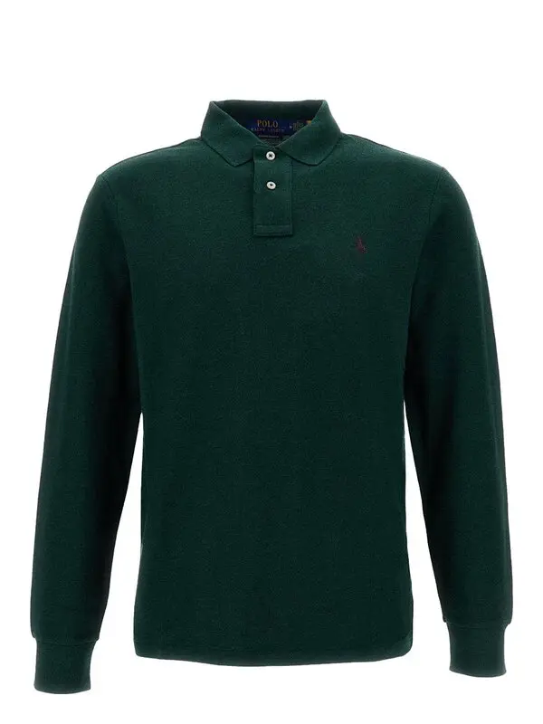 Polo Ralph Lauren Polo In Piqué A Maniche Lunghe - Verde