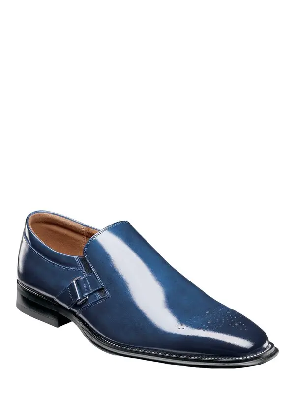 STACY ADAMS Alistair Leather Plain Toe Slip-on - Cobalt