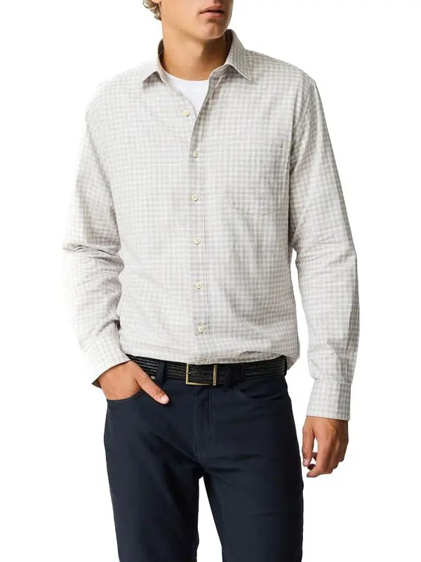 Rodd & Gunn Mckerrow Check Cotton & Linen Shirt - Oat