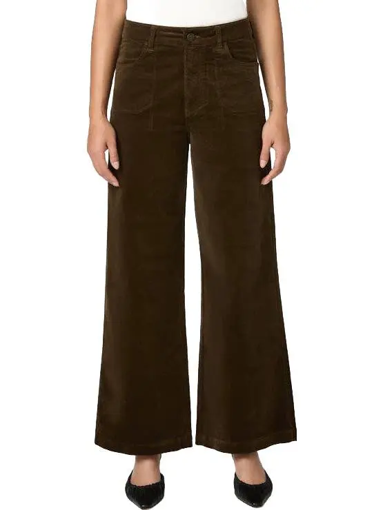 Paige Anessa Stitch Utility High Waist Wide Leg Ankle Jeans - Fern