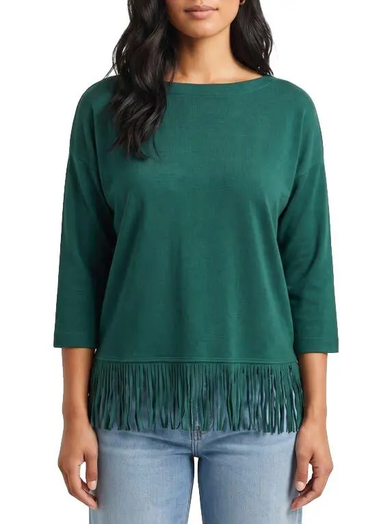 Karen Kane Fringe Top - Spruce