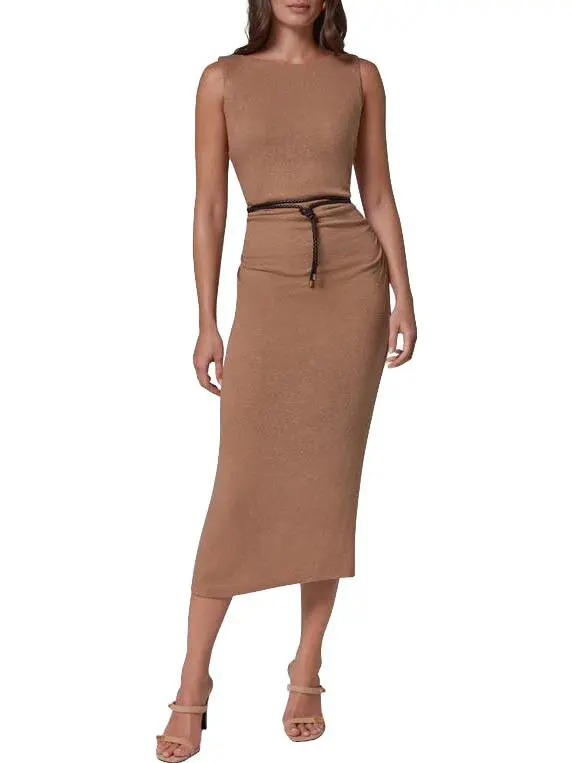 DONNA KARAN WEEKEND Knit Sheath Dress - Camel