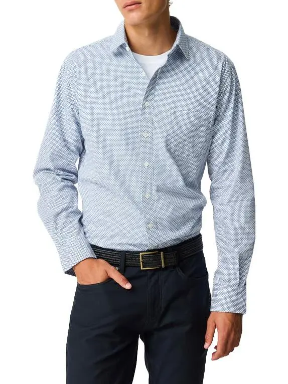 Rodd & Gunn Edbrooke Hill Geometric Cotton Shirt - Sky