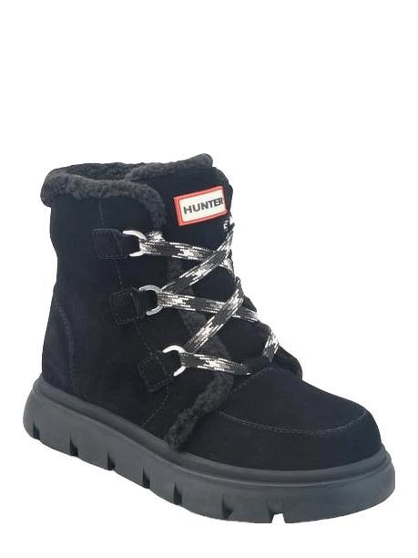 Hunter Melody Faux Shearling Bootie - Black/black/signature