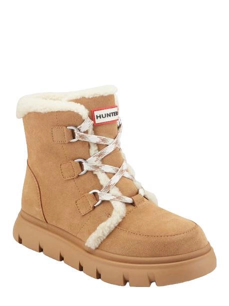 Hunter Melody Faux Shearling Bootie - Medium Natural