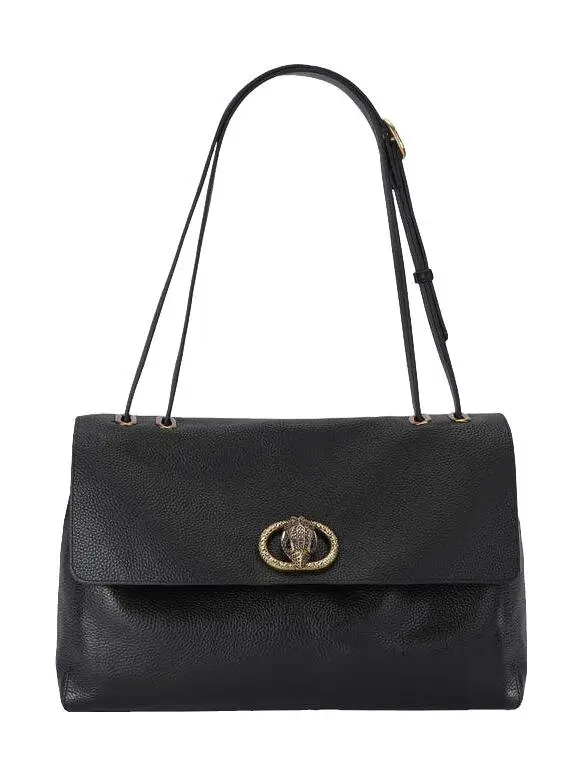 Kurt Geiger Chelsea Large Slouchy Leather Flap Bag - Black
