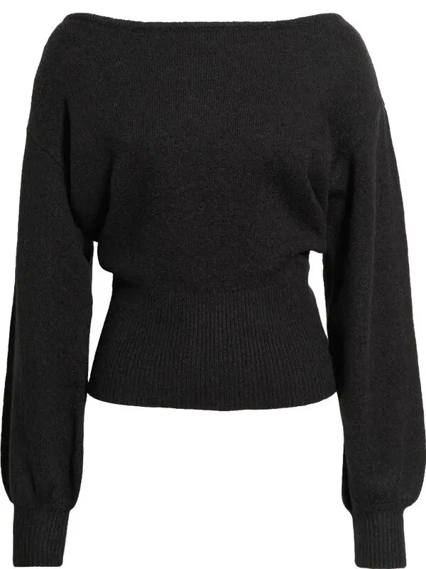 PACSUN Harley Off The Shoulder Sweater - Black