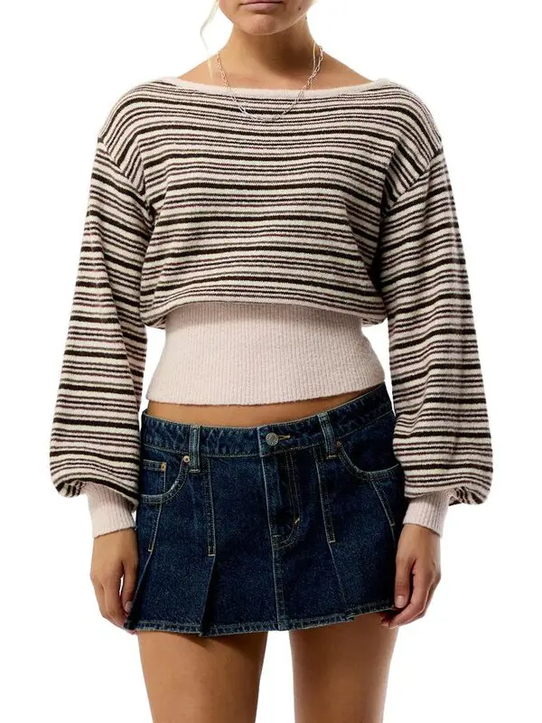 PACSUN Harley Off The Shoulder Sweater - Pink