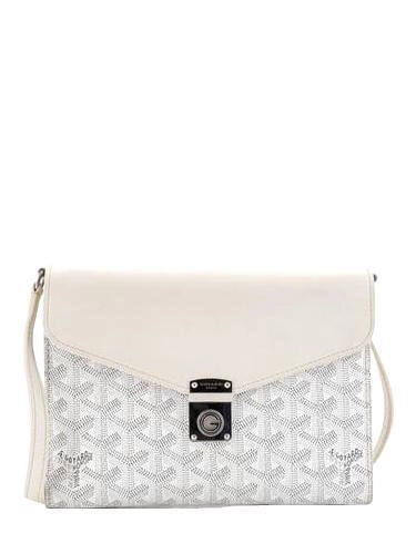 Goyard Chypre Wallet On Strap Coated Canvas With Leather - White