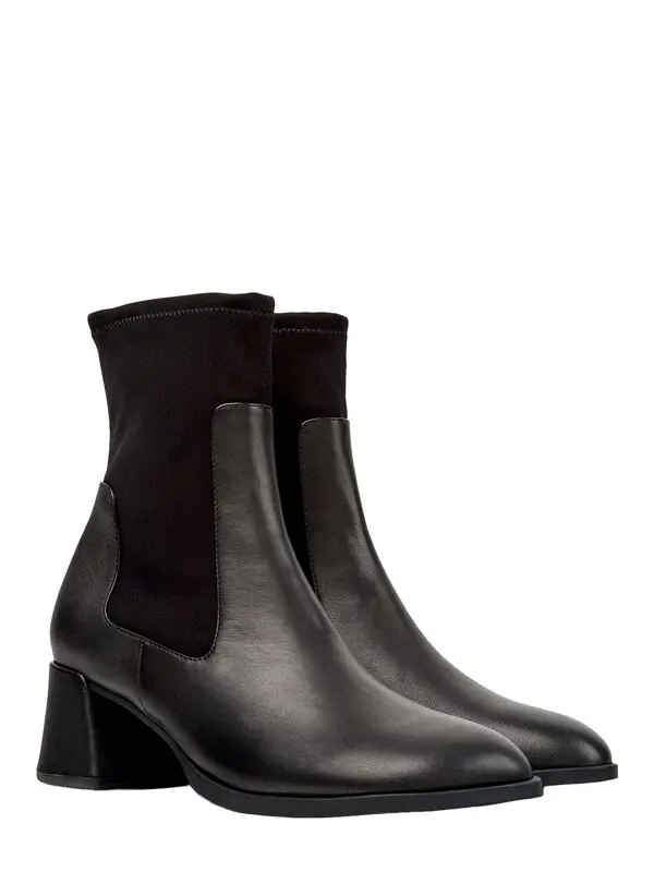 Camper Kora Leather Bootie - Black