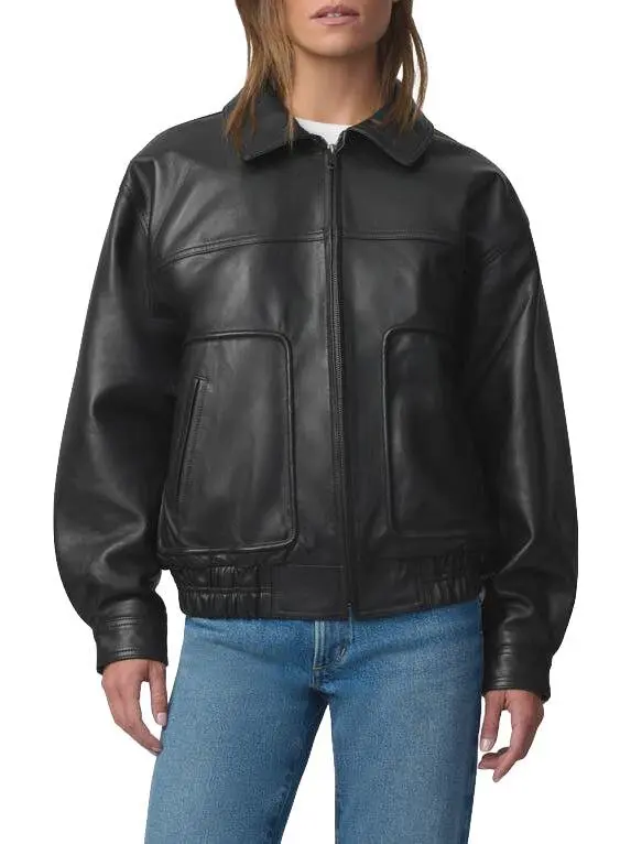 Joe's Jeans The Luca Leather Bomber Jacket - Black