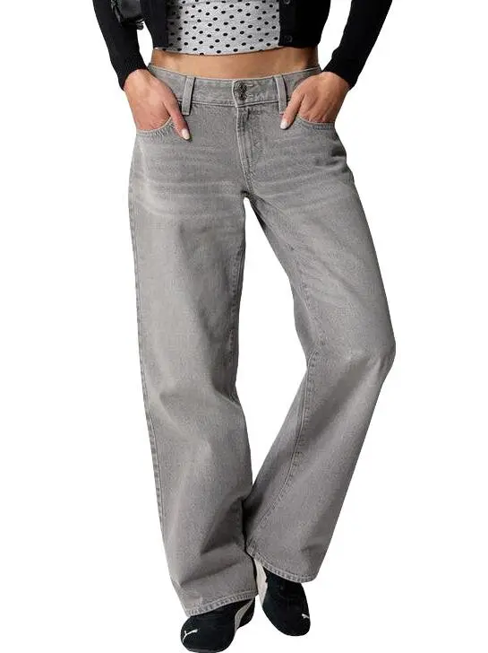 PACSUN Zoe Low Rise Girlfriend Jeans - Gray