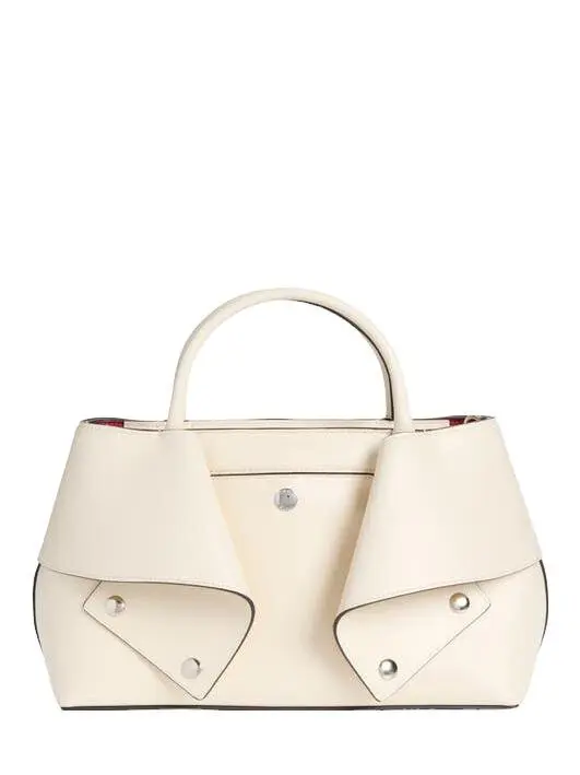 TOTEME Small Mercer Leather Tote - Stone/red