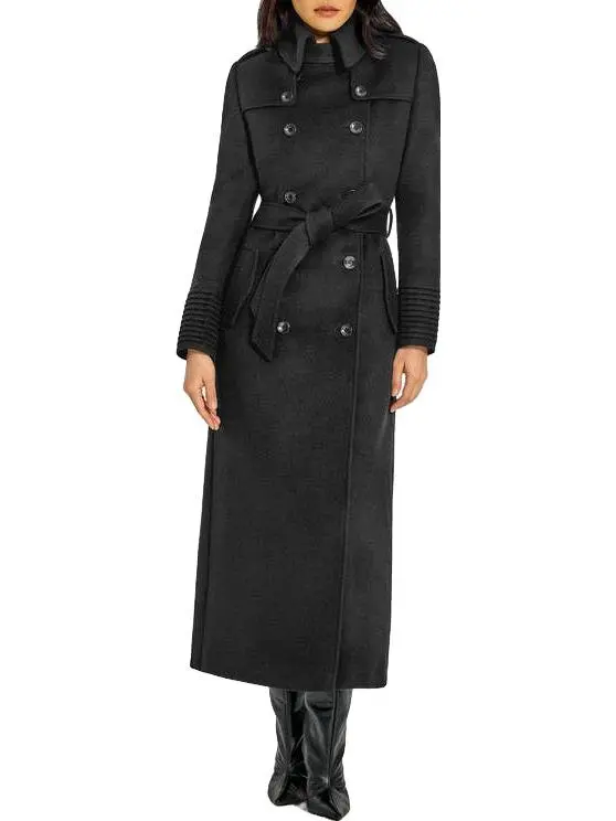 Sentaler Baby Alpaca Maxi Trench Coat - Black