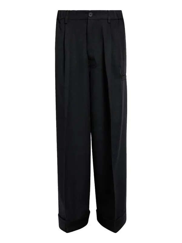 MELITTA BAUMEISTER Pointy Tailored Twill Wide Leg Pants - Black
