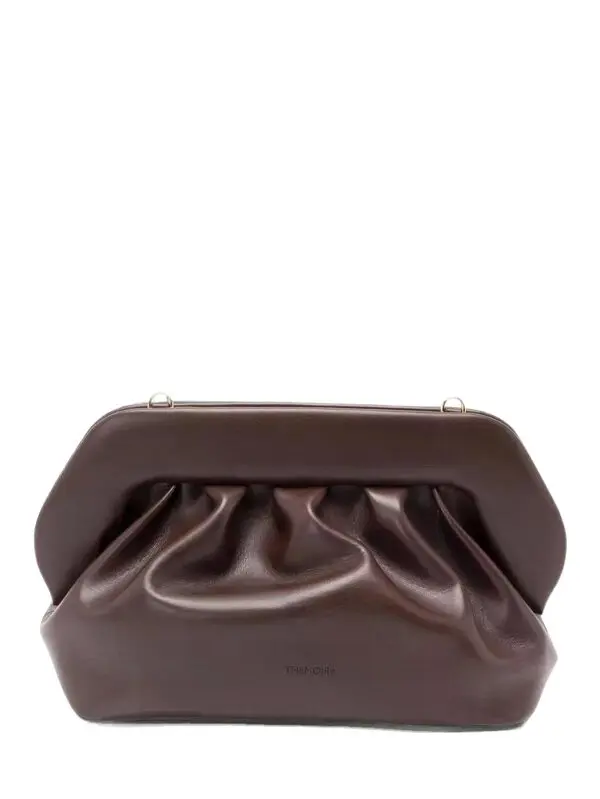THEMOIRE Bios Ruched Clutch Bag - Brown