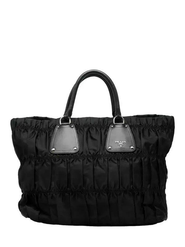 Prada 2013-2026 Tessuto Gaufre Tote Bag - Black