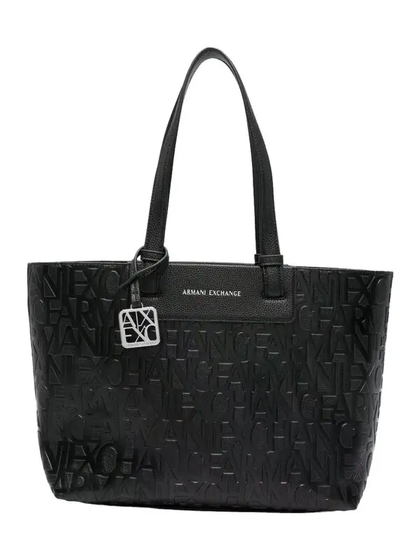Armani Exchange Logo-debossed Tote Bag - Black