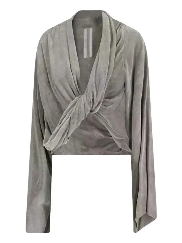 Rick Owens Knot-detail Long-sleeve Top - Grey