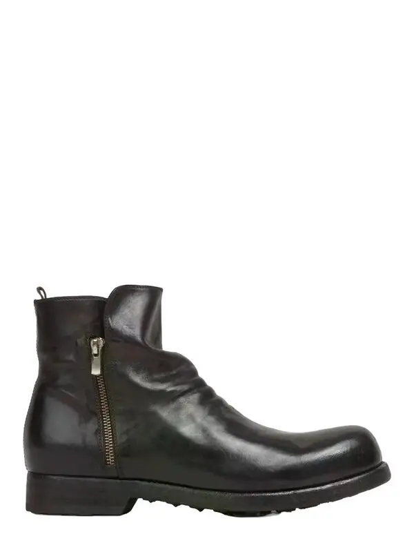 Officine Creative Ruched Side-zip Boots - Brown