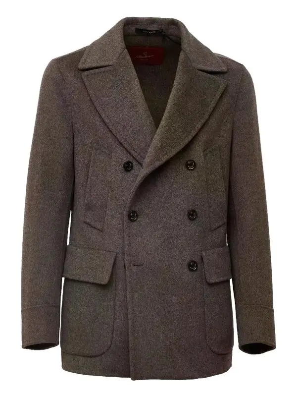 MONTECORE Double-breasted Peacoat - Brown