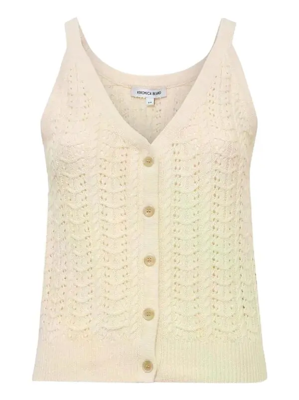 Veronica Beard Leonora V-neck Vest - Neutrals