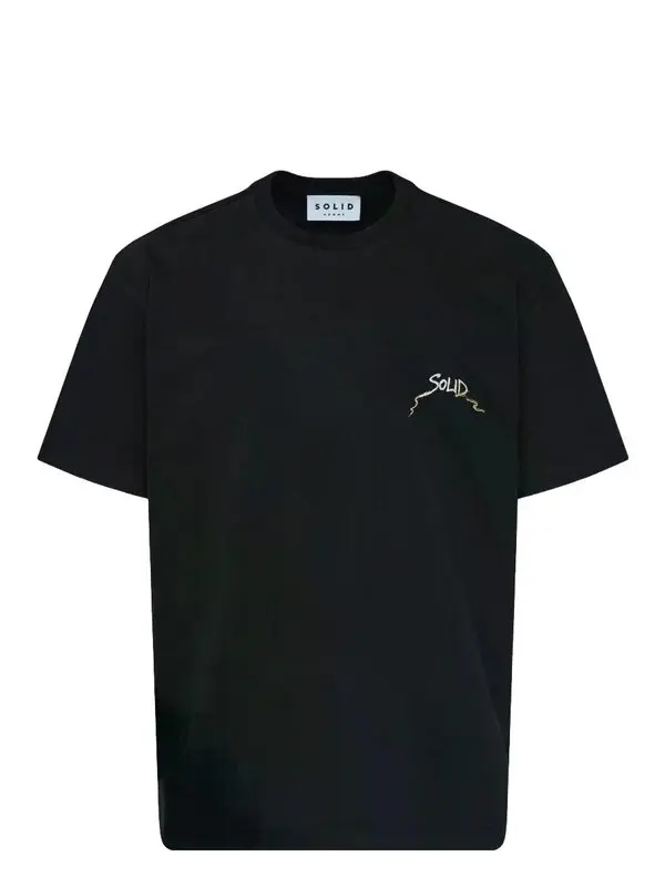 SOLID HOMME Sharpener-graphic T-shirt - Black