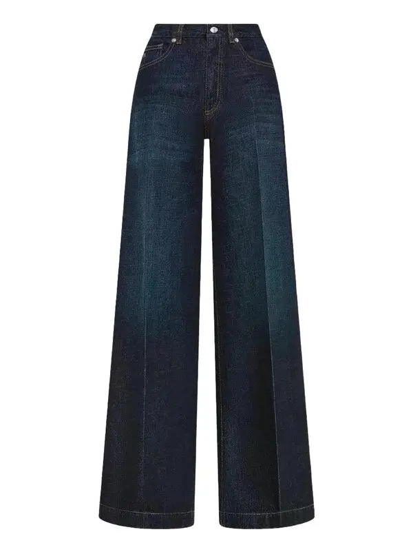 NINE:INTHE:MORNING Pressed-crease Wide-leg Jeans - Blue