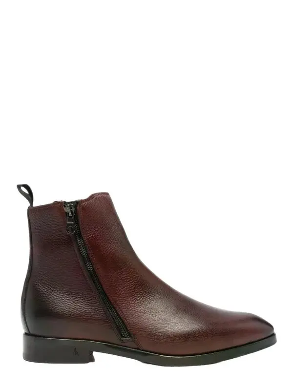 MORGILLO Grainy-leather Ankle Boots - Brown