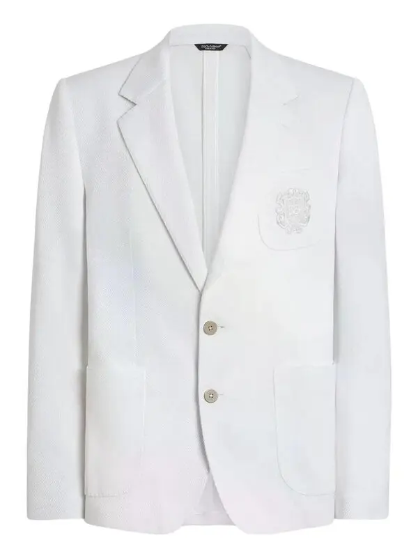 Dolce & Gabbana Portofino Single-breasted Jersey Jacket - White