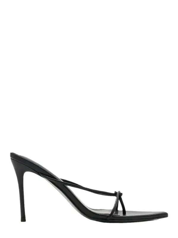 Femme La Akira Knotted Leather Sandals - Black